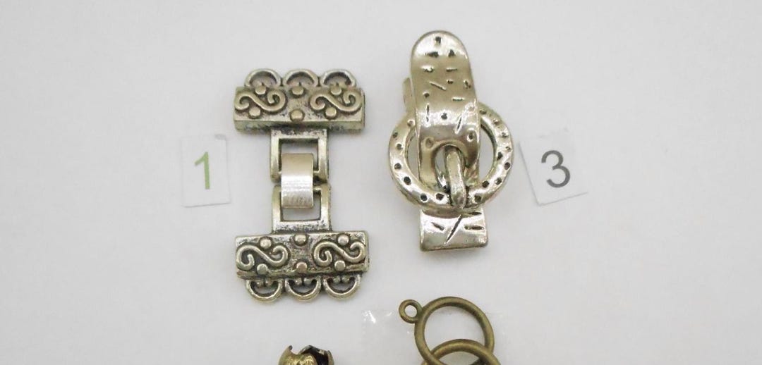 Vintage Antique Silver Clasps Magnetic Leather, Clasp 3 Strand 051 - Etsy