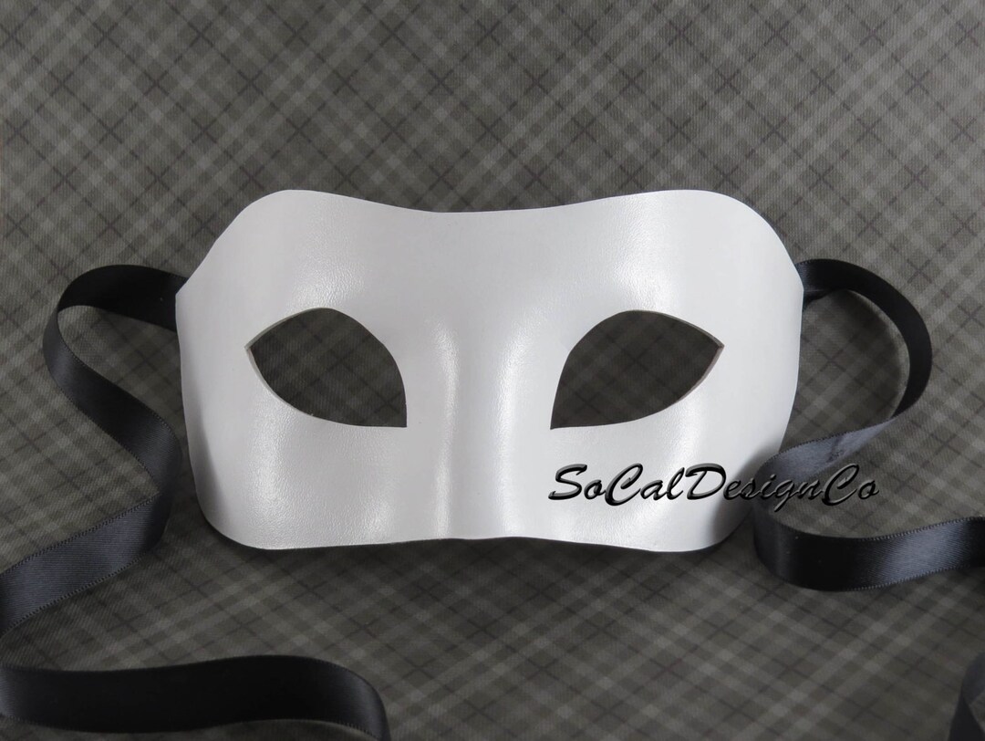 Mens Masquerade Mask, White Mask, Leather Mask, Male Mask, Masks for ...
