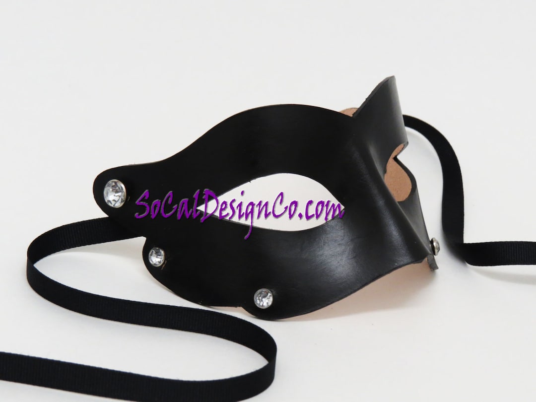 Womens Masquerade Mask Black Leather Mask Halloween Mask Masquerade ...