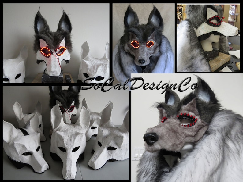 Commissioned Animal Masks, Commissioned Mask, Custom Wolf Mask, Custom ...
