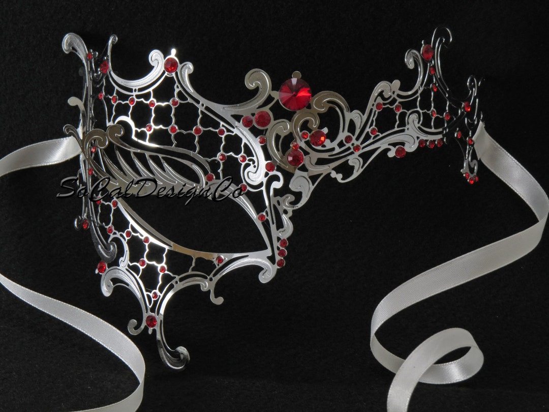 Silver Masquerade Mask, Metal Mask, Phantom of the Opera Mask ...