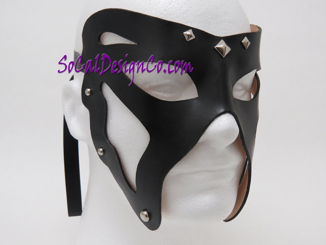 Mens Masquerade Mask - Black - Leather Mask - Halloween Mask ...