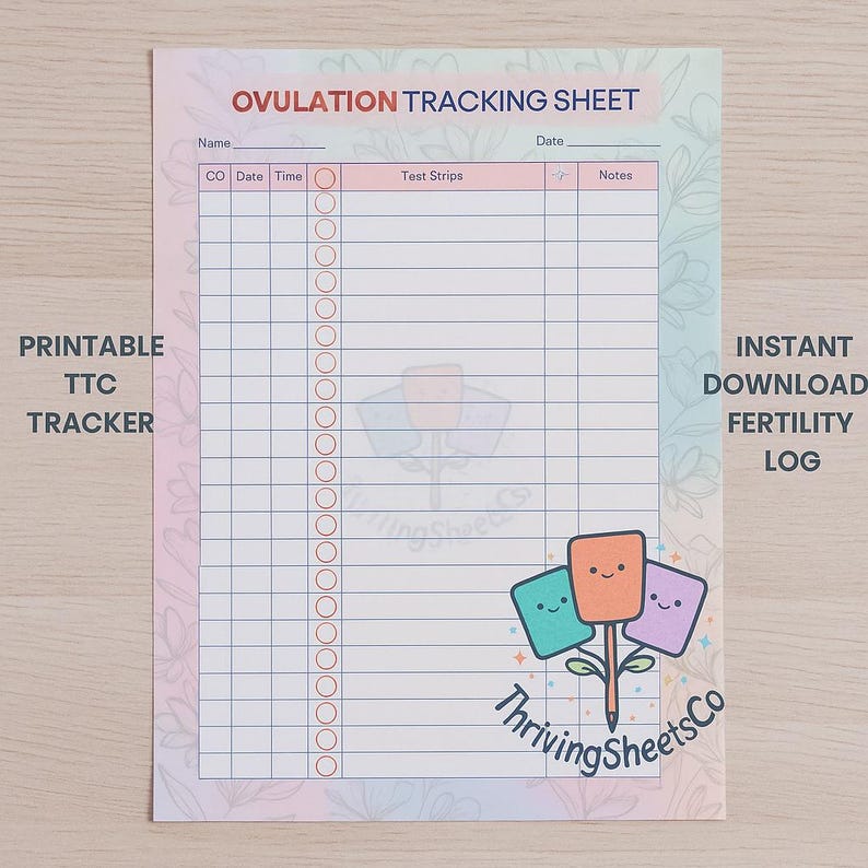 Printable Ovulation Test Strips Log Book | TTC Tracker | LH Surge Log ...