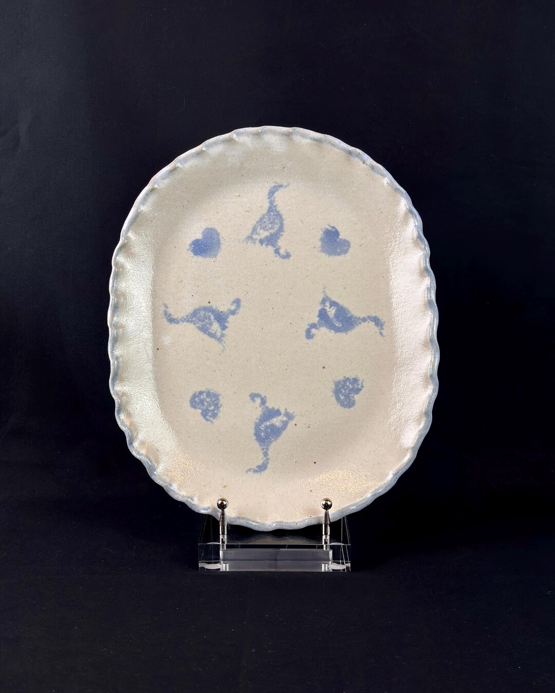 Neher Studio Pottery Oval Platter, Hand Thrown Stoneware Serving Tray ...