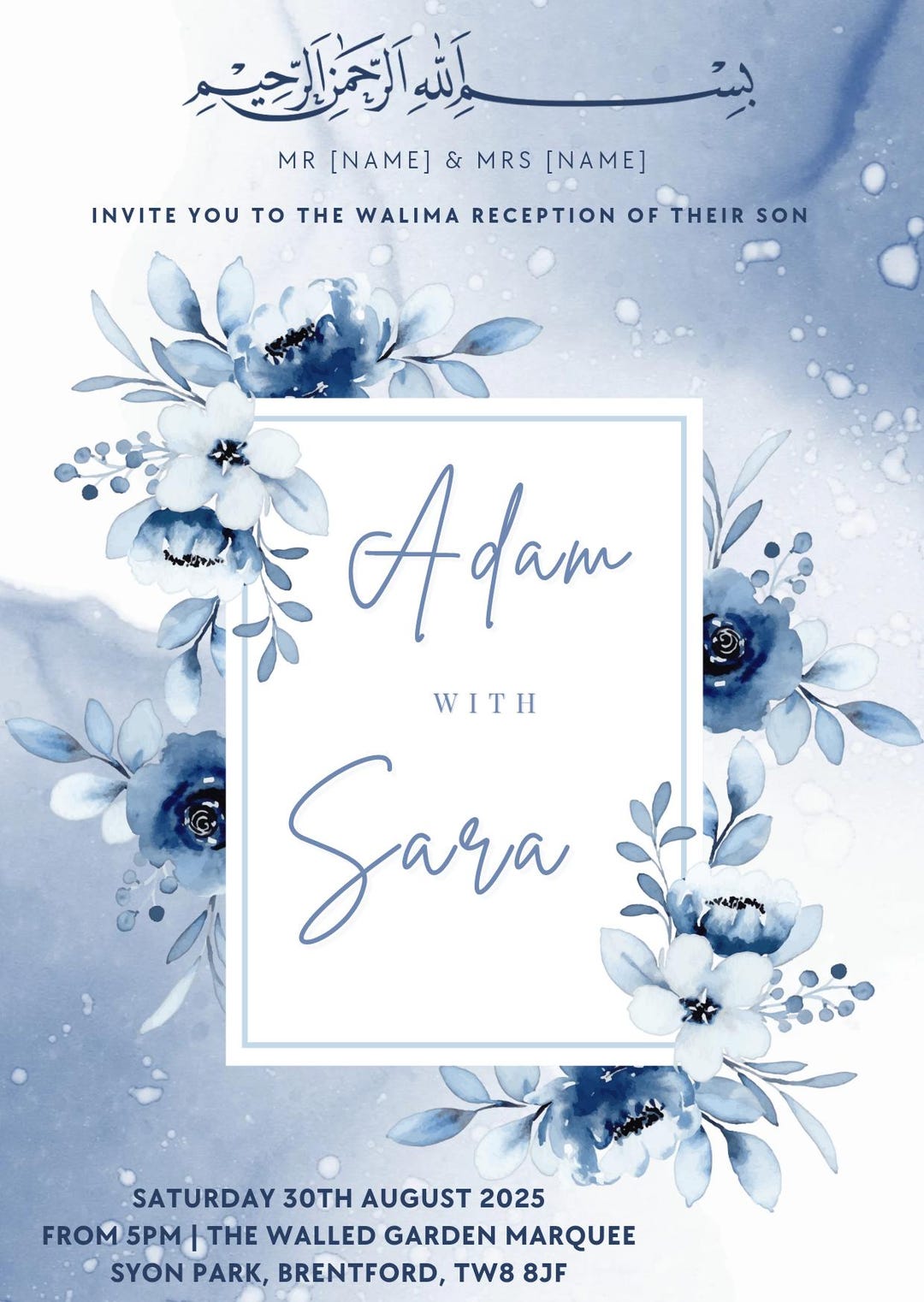 Editable Walima Invitation Template | Digital Download OR Done-for-you ...