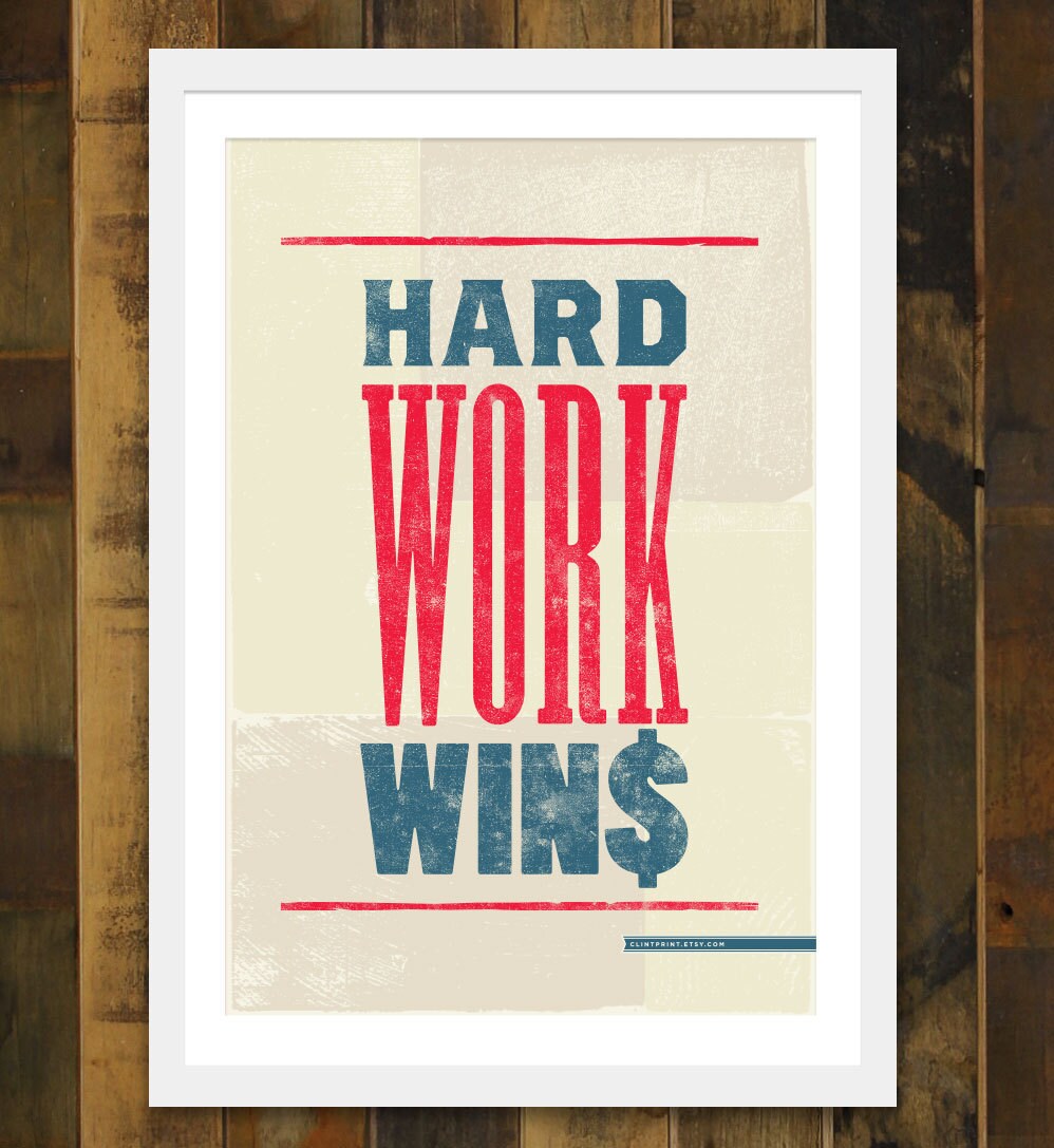 Hard Work WINS - Poster - Etsy