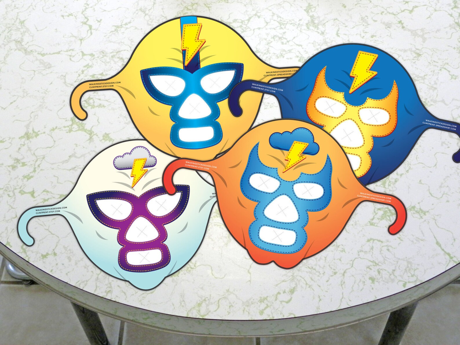 OKC Thunder Paper Lucha Masks - ADULT SIZE - Etsy