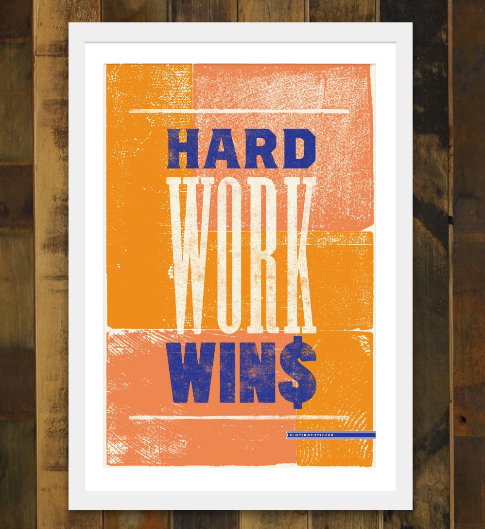 Hard Work WINS - Poster - Etsy