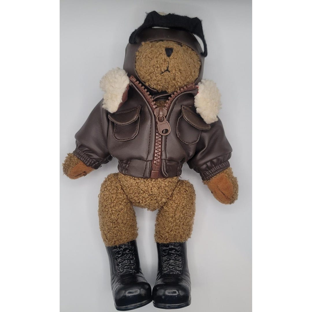 Heritage Hank Boeing Teddy Bear Pilot Aviator Flyer W/ Bomber Jacket ...