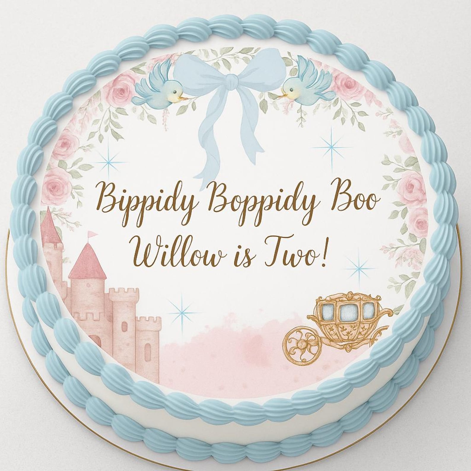Princess Birthday Edible Cake Topper: Castle & Carriage Design - Etsy
