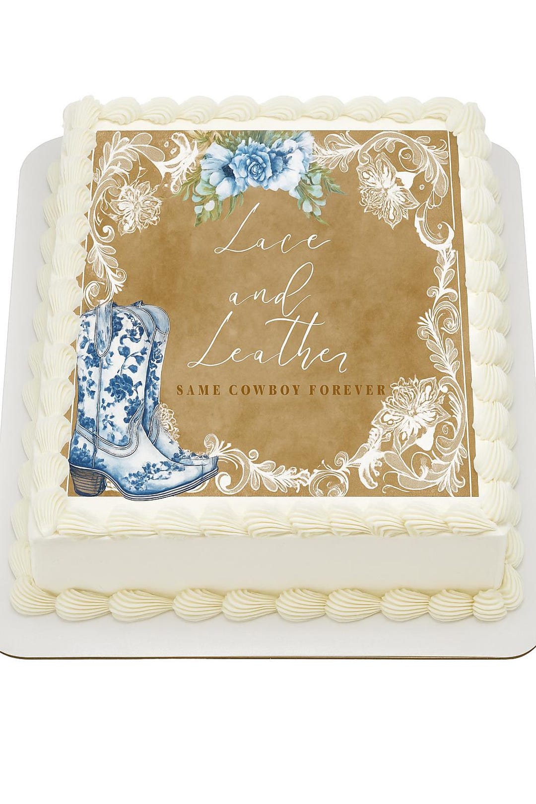 Lace & Leather Bridal Shower Cake Topper: Edible Image, Customizable - Etsy