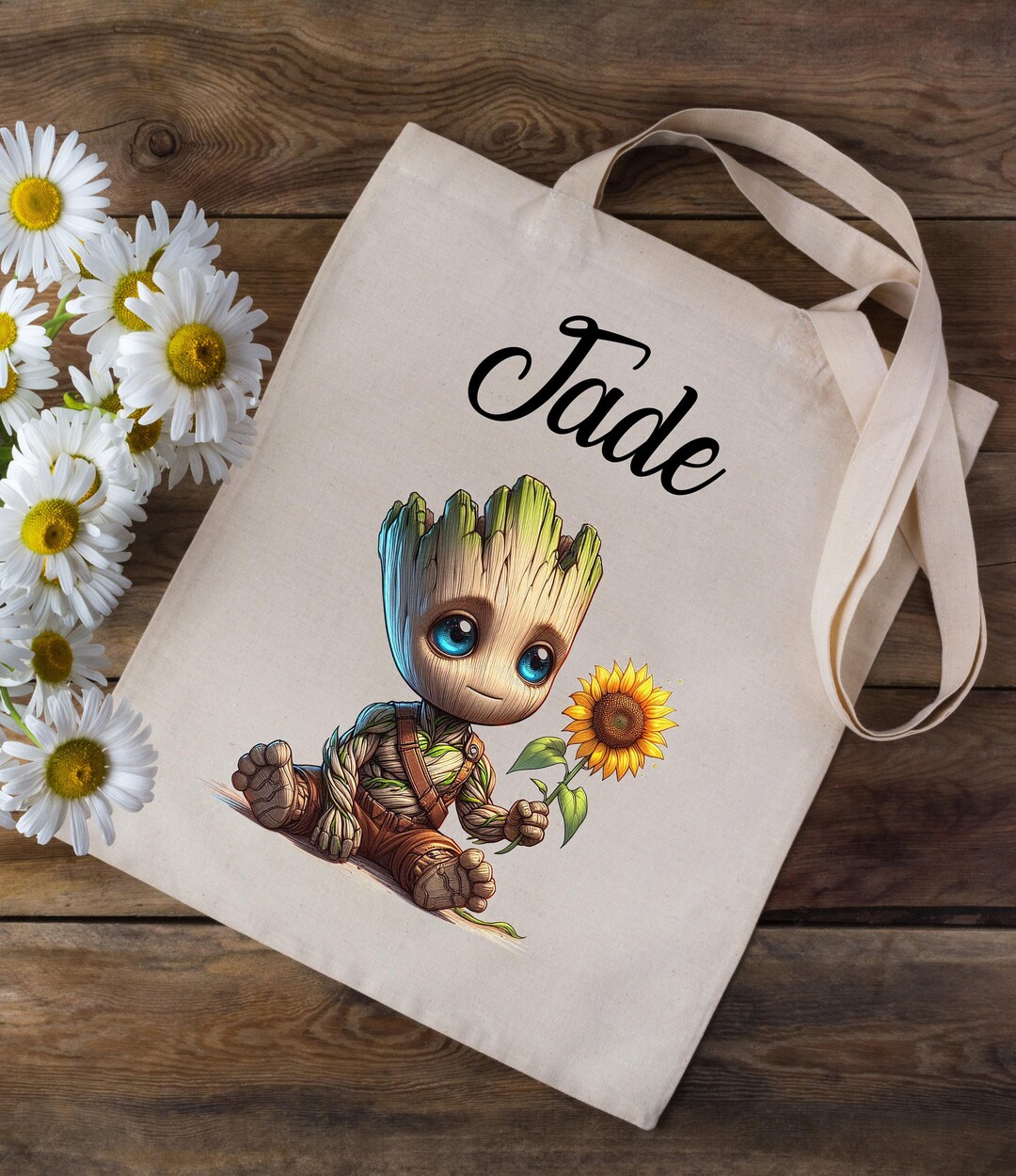 Tote Bag Personalized With Your First Name - My Name is Groot I Am ...