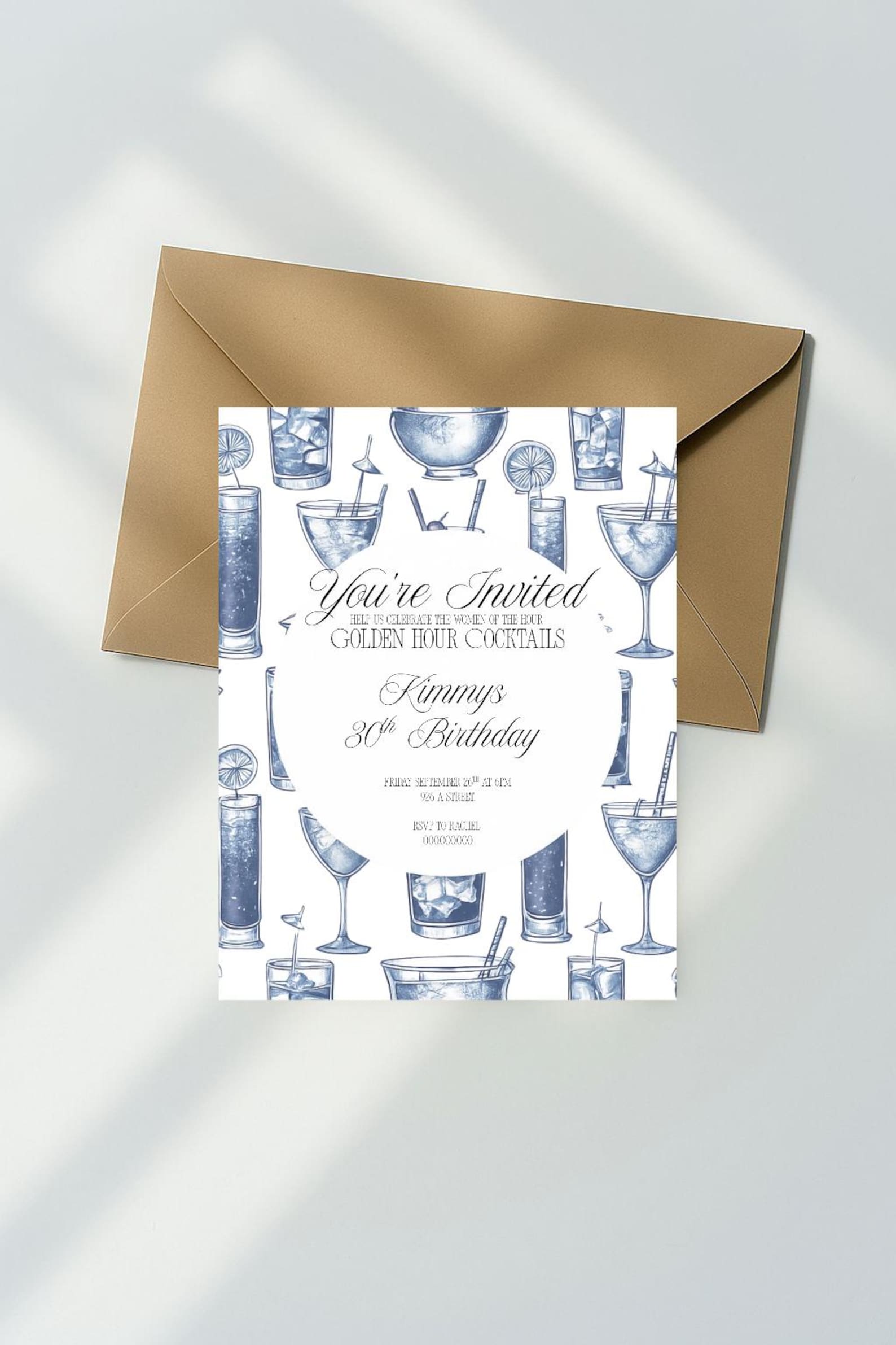 Golden Hour Birthday, You’re Invited, Party Invite, Cocktail Party ...