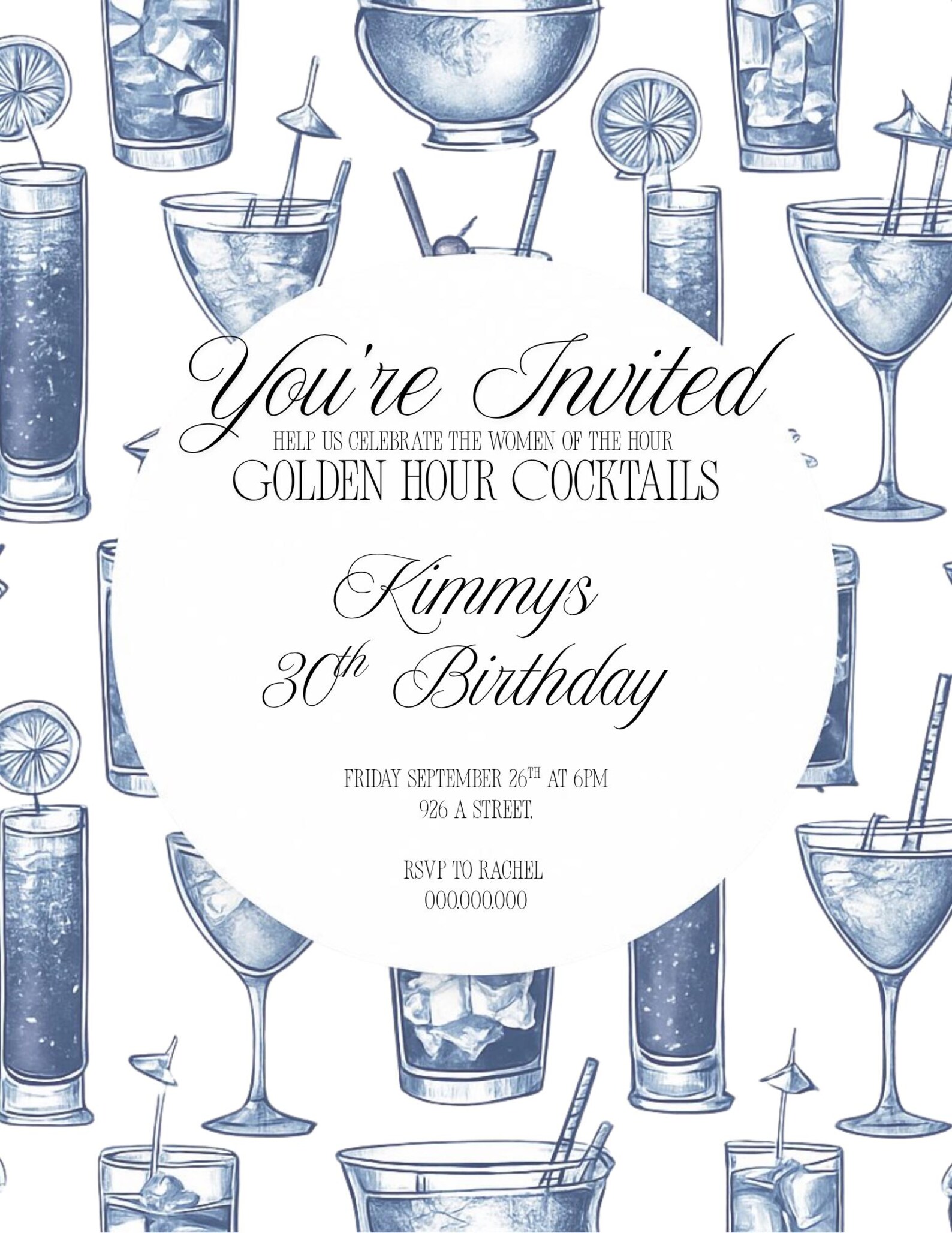 Golden Hour Birthday, You’re Invited, Party Invite, Cocktail Party ...