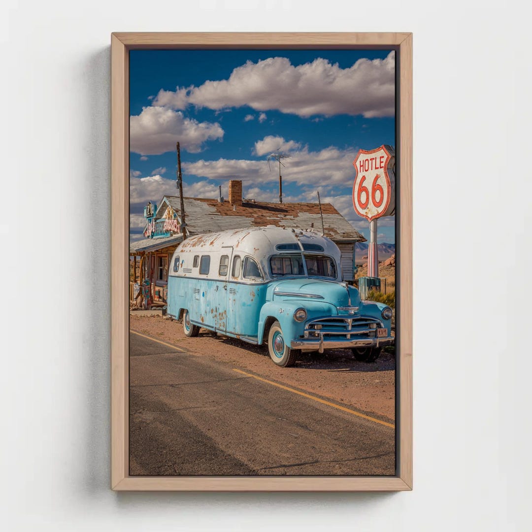 Vintage Camper Vintage Route 66 Classic Americana Travel Poster - Etsy