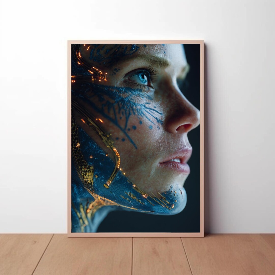 Futuristic AI Cyborg Wall Art Print - Etsy