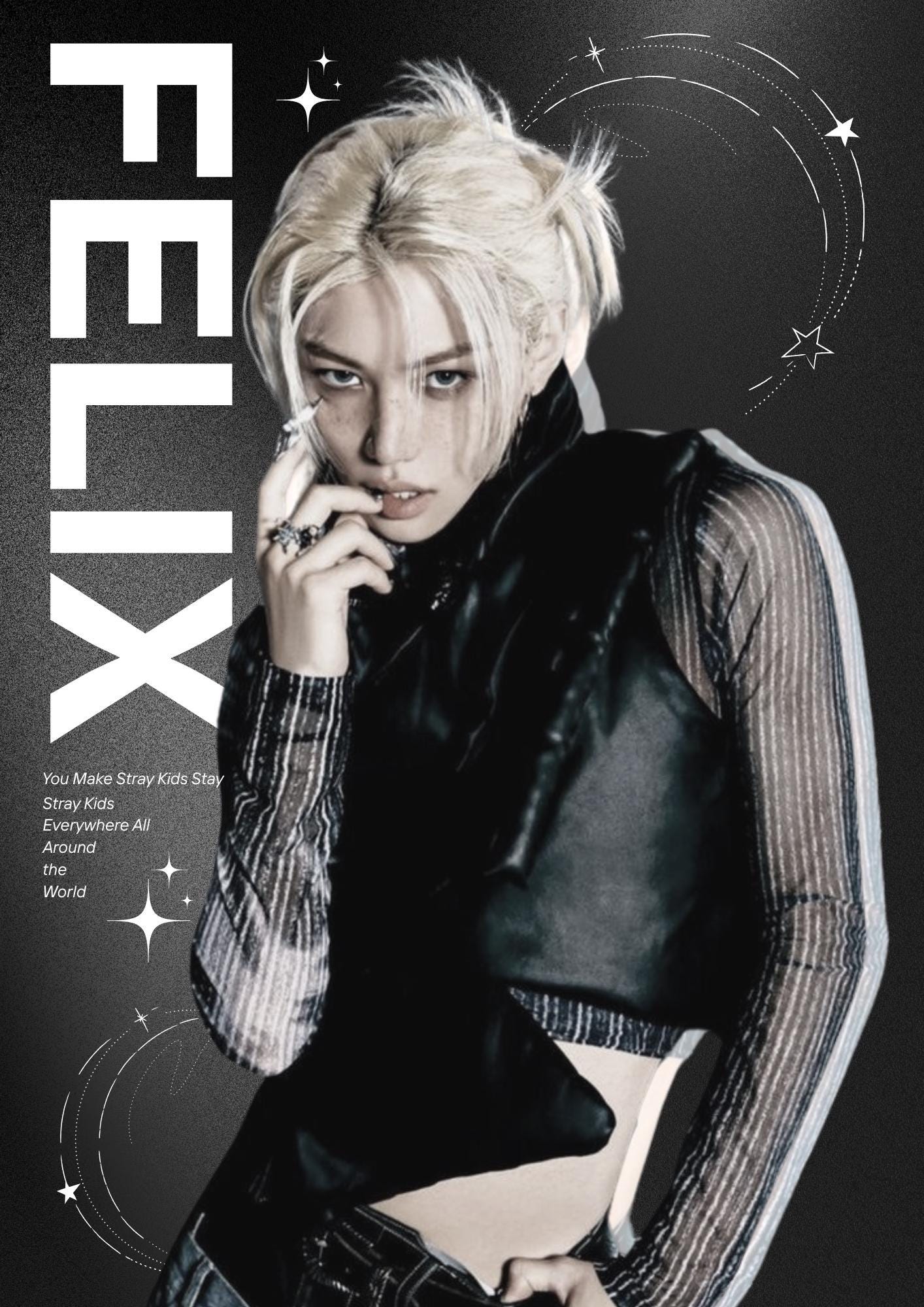 Felix Stray Kids A4 Digital Poster | K-pop Printable Wall Art | STAY ...