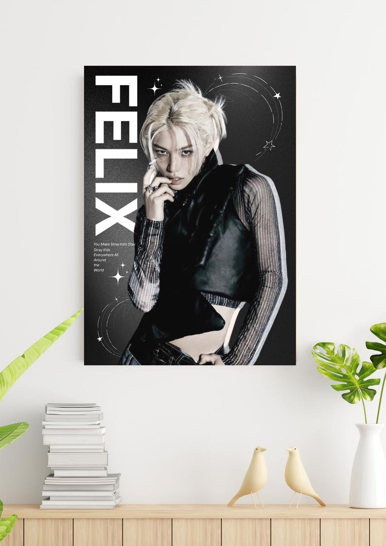 Felix Stray Kids Poster: K-pop Printable Wall Art (A4 Digital Download ...