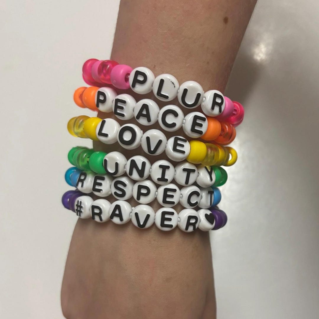 Raver Rainbow Kandi Singles With Lettering Set of 6 - Etsy