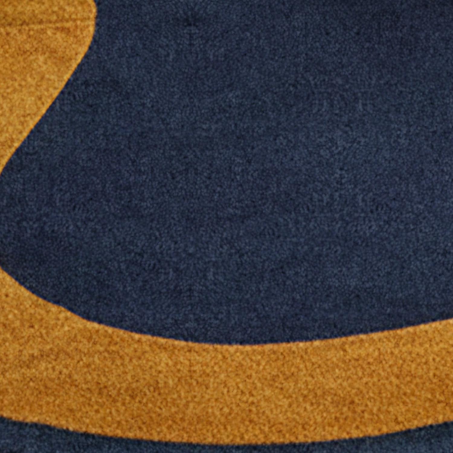 Modern Abstract Navy Blue Rug – Hand Tufted Wool Carpet – Irregular ...