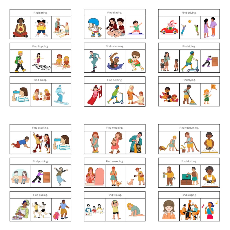 Verbs/actions Task Cards, 102 Verbs Task Cards, Speech & Language ...
