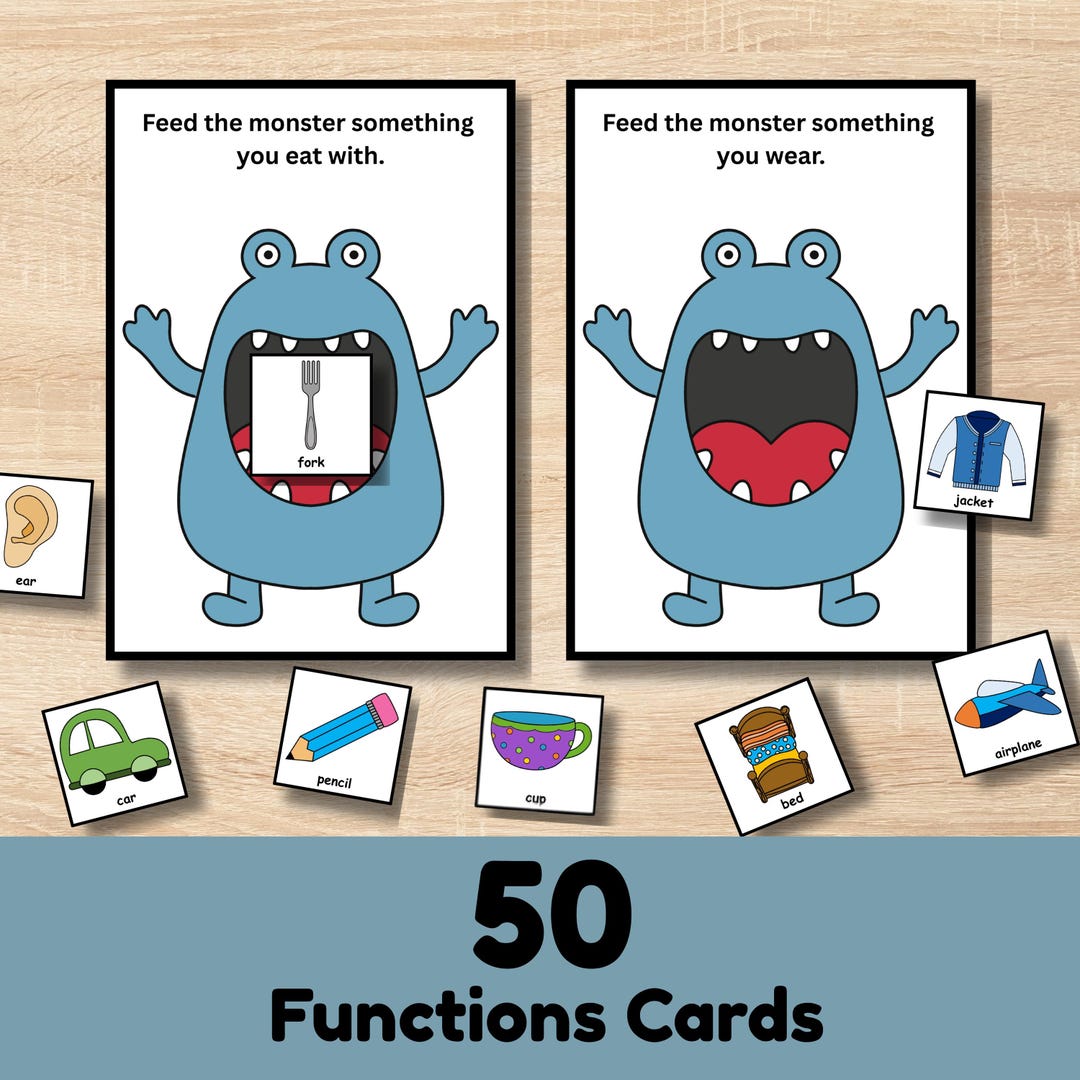 Feed the Monster Function Task Cards, Objects and Their Uses, Functions ...