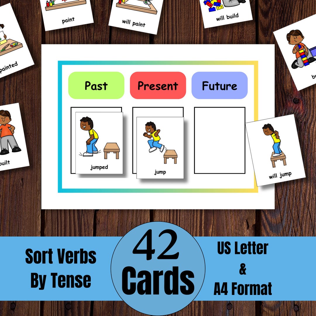 Verbs Tense Sorting Activity, Sort by Past, Present & Future Tense, 42 ...