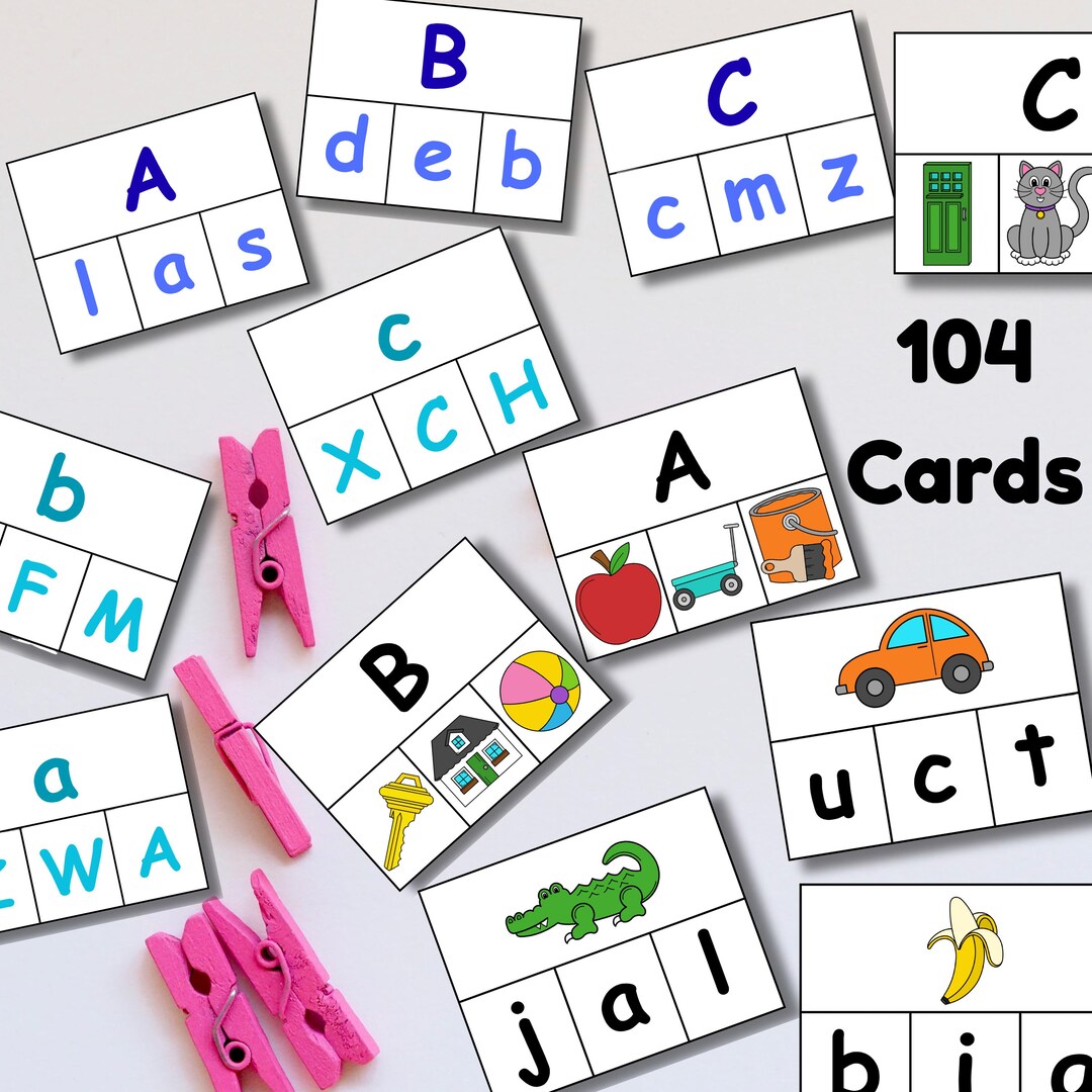 Alphabet Matching Task Cards Printable | Letter Recognition ABC ...
