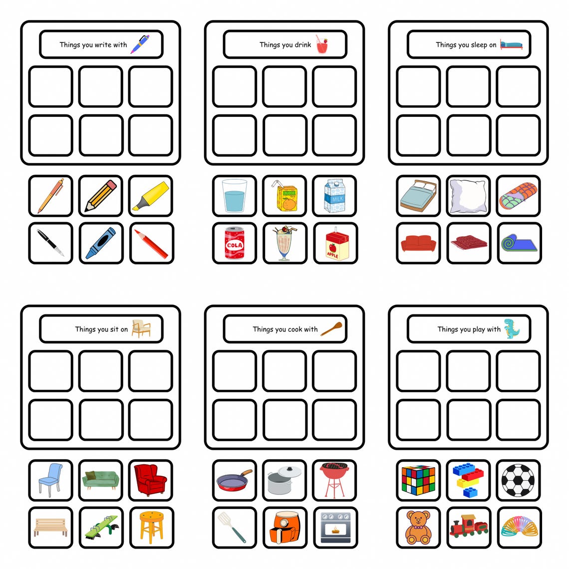 Sort by Function Activity, 30 Printable Sorting Mats, Speech Therapy ...