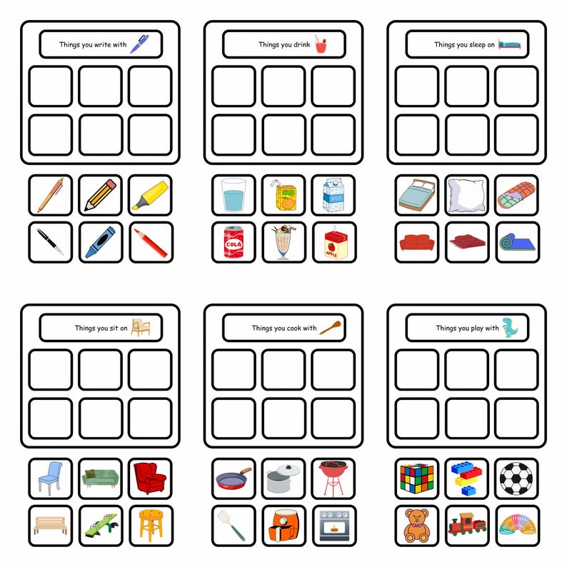 Sort by Function Activity, 30 Printable Sorting Mats, Speech Therapy ...