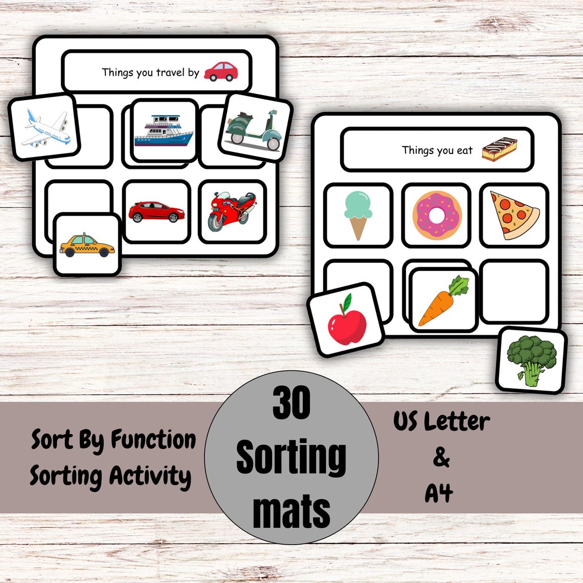 Sort by Function Activity, 30 Printable Sorting Mats, Speech Therapy ...