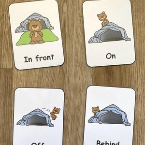 28 Cute Bear Prepositions Flashcards, High Quality, Speech Therapy, ABA ...