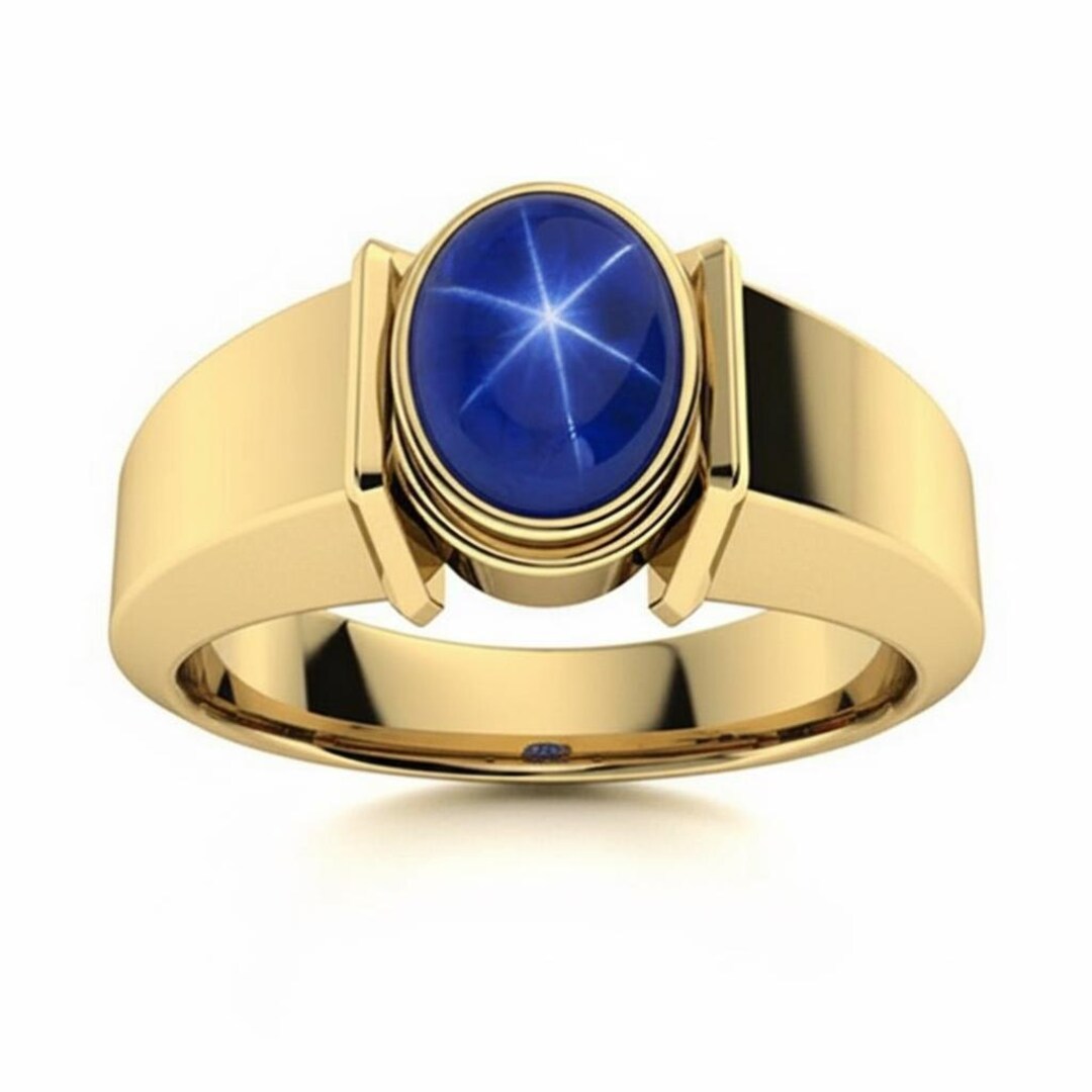 Oval Cut Blue Star Sapphire Ring: Lindy Star, Sterling Silver Solitaire ...