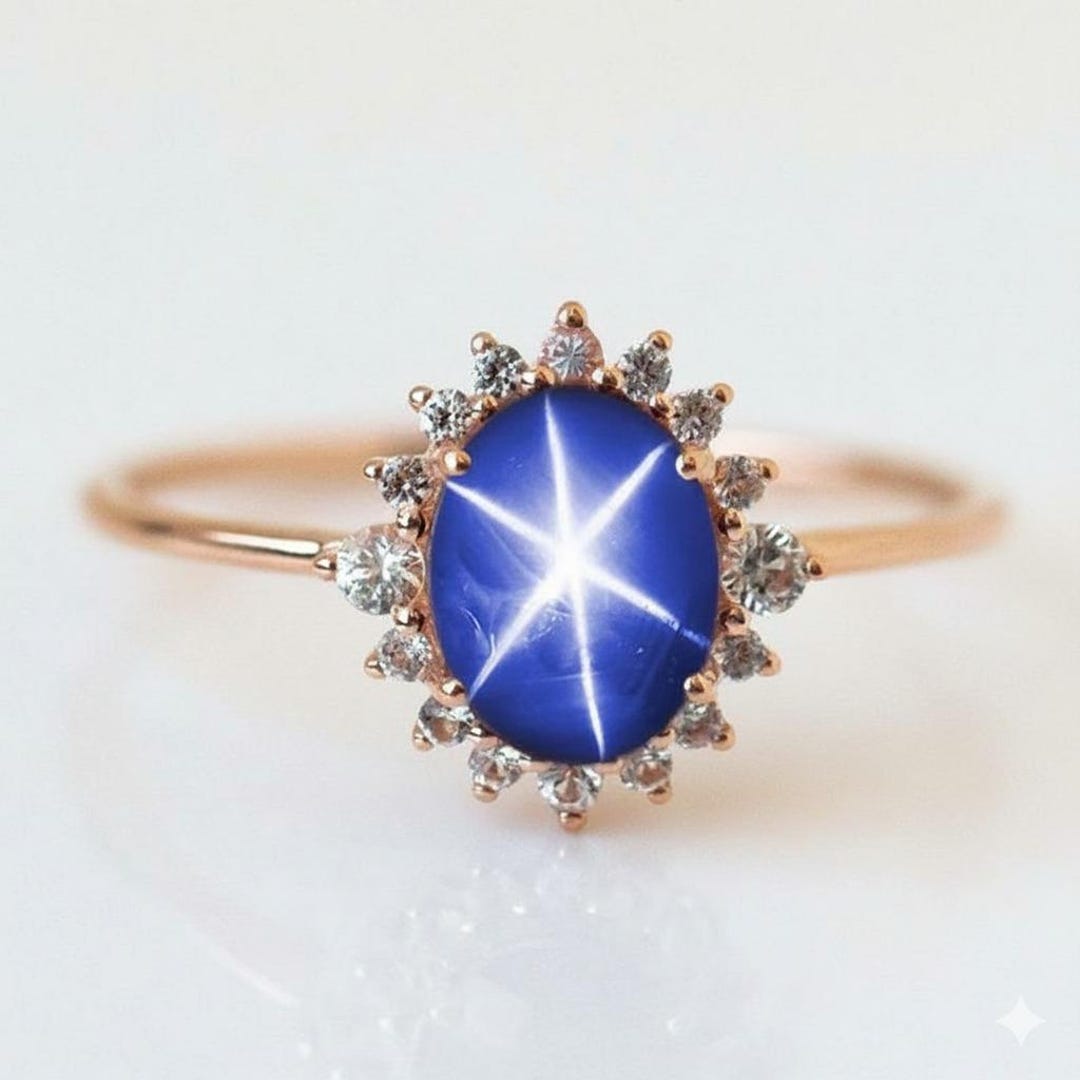 Blue Star Sapphire Ring: Lindy Star, Sterling Silver Solitaire ...