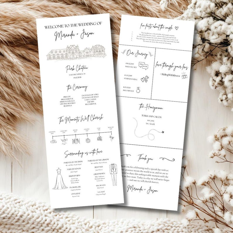 Editable Wedding Program Template | Infographic Ceremony Timeline ...