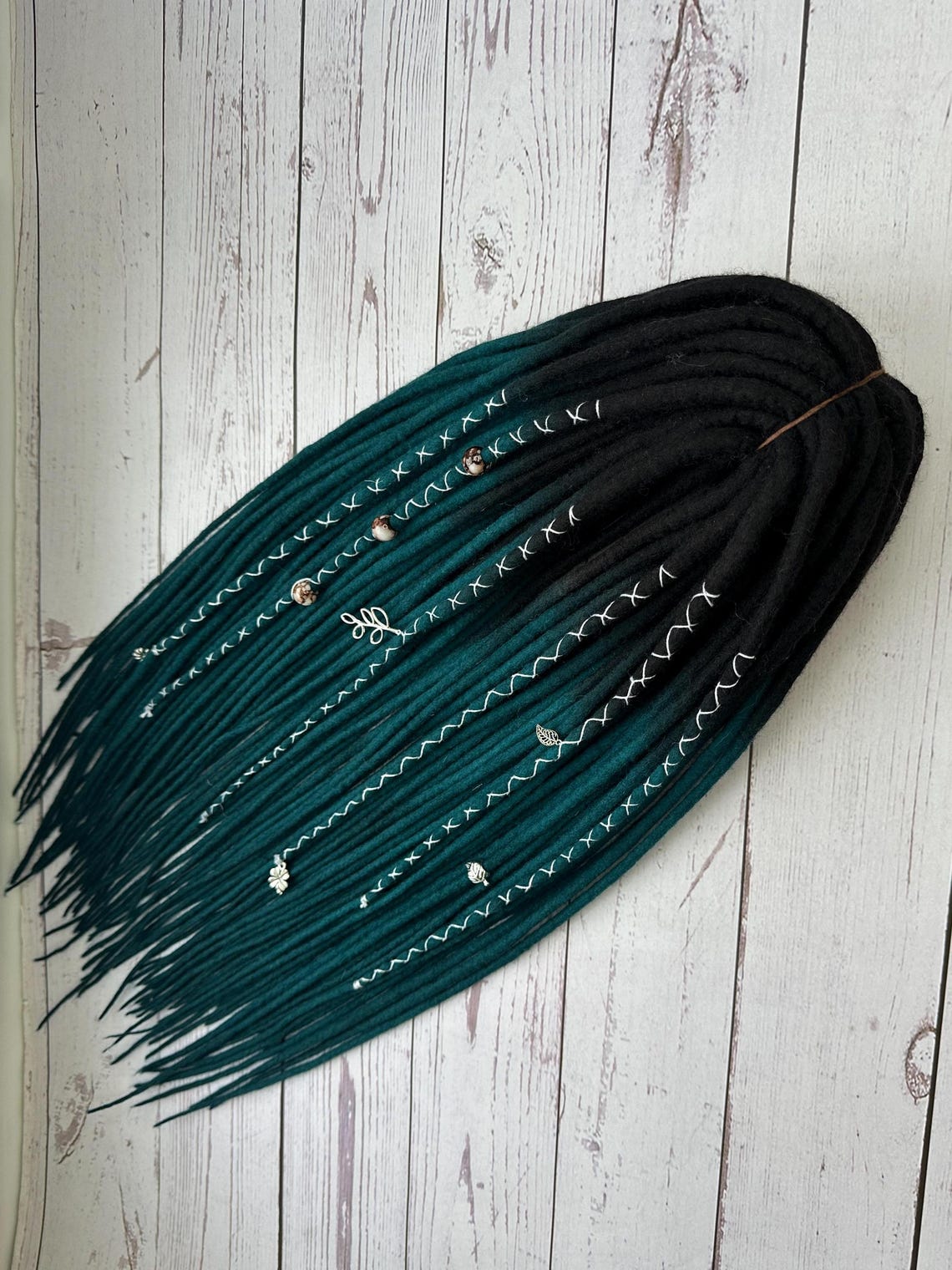 Handmade Wool Dreadlock Set – Black, Emerald Green, Viking Curls - Etsy ...