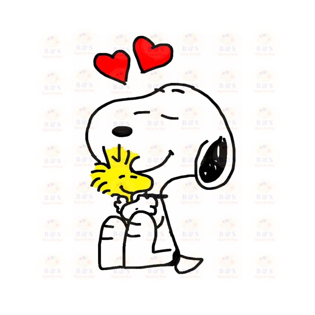 Snoopy Woodstock Hug Svg Png Pdf Cmyk Jpg File 3375x3375 - Etsy