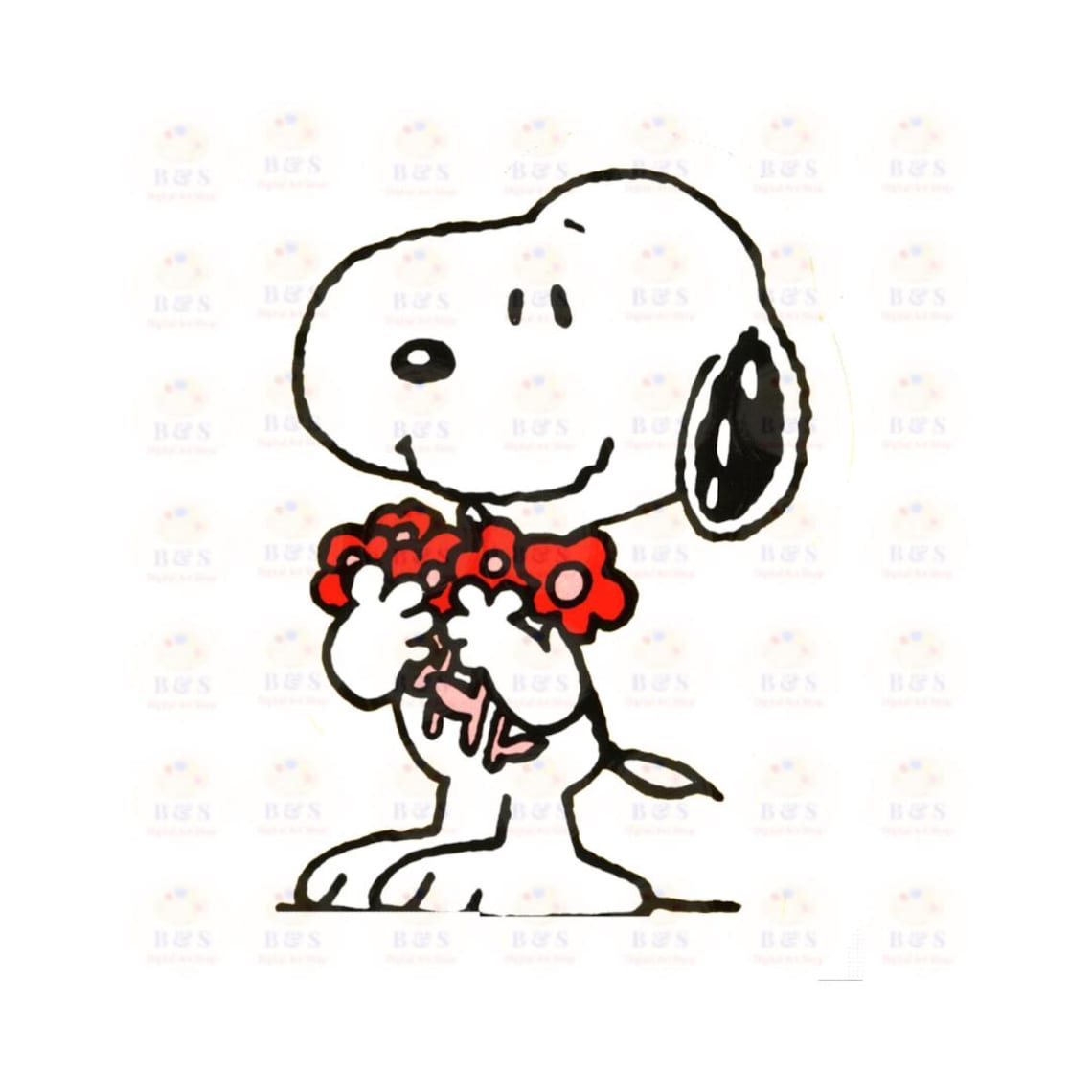 Snoopy With Flowers Design Svg Png Pdf Cmyk Jpg File 3375x3375 - Etsy