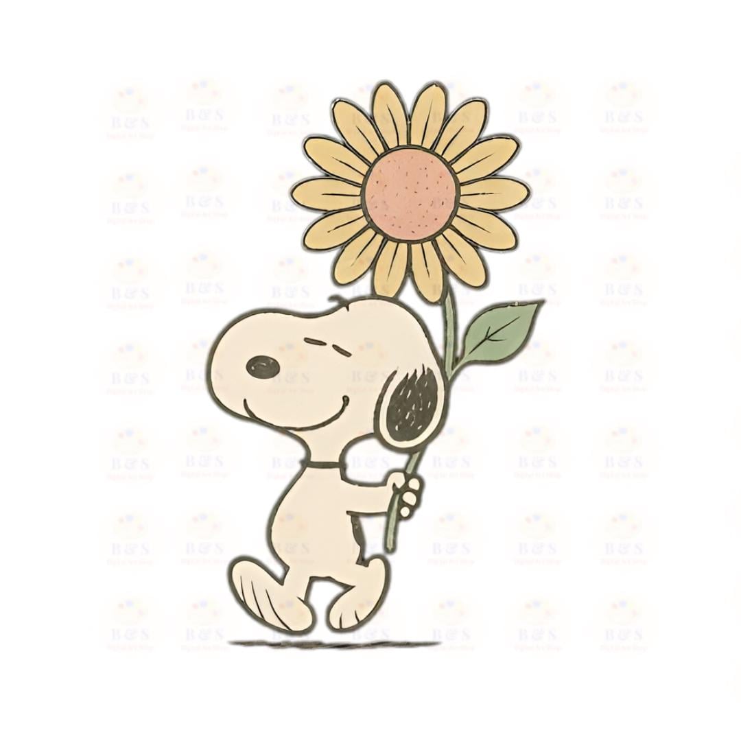 Snoopy Pink Daisy Flower Peanuts Png Digital Design Transparent Pdf ...