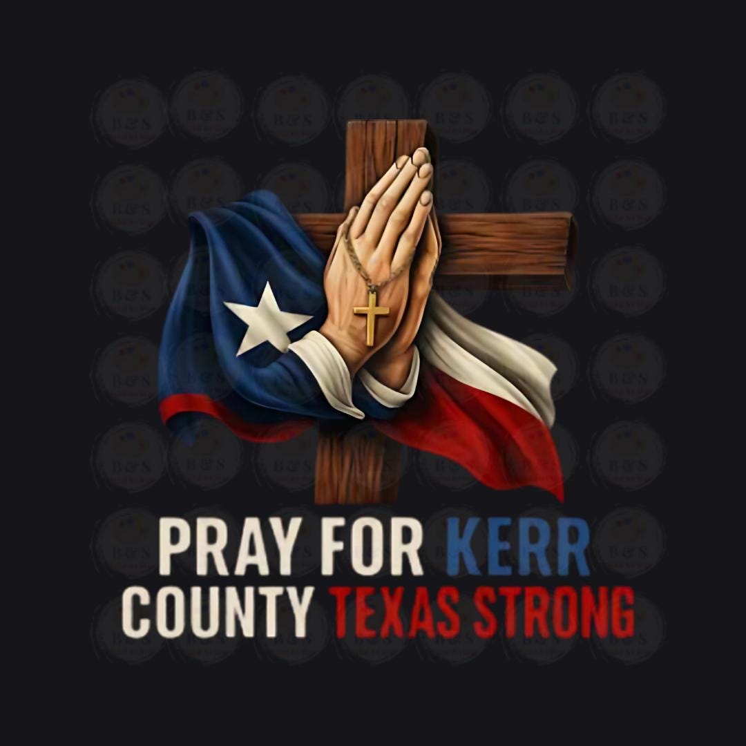 Kerr County Pray Hands Texas Cross Svg Png Jpg Pdf 3375x3375 - Etsy