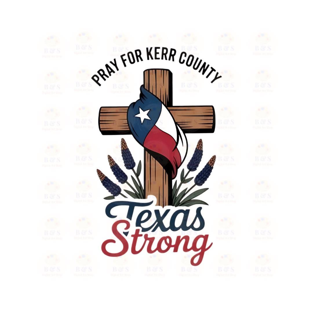Kerr County Pray Texas Cross Svg Png Jpg Pdf 3375x3375 - Etsy