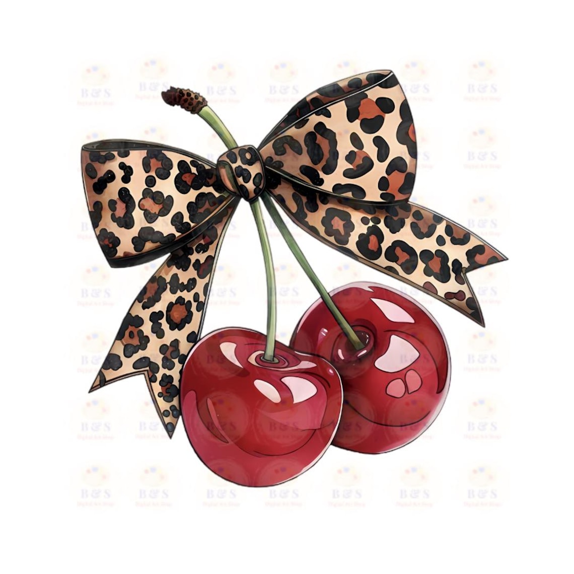 Cherry Leopard Bow Retro Modern Svg Png Pdf Jpg File 3375x3375 - Etsy