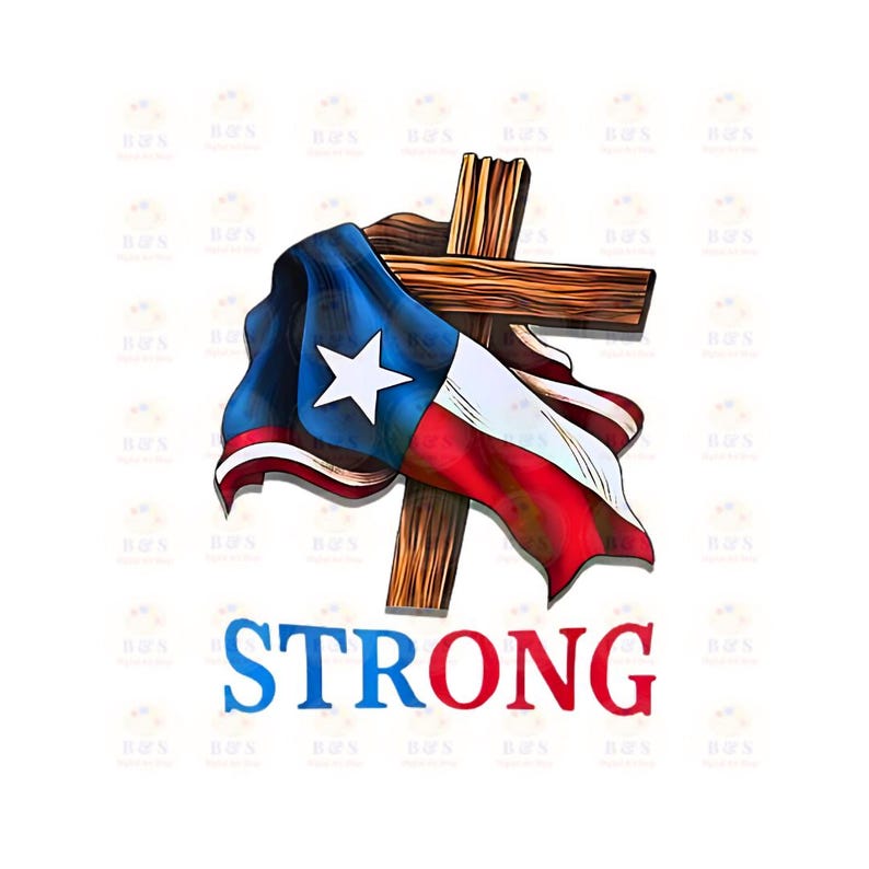 Texas Flag Cross Strong Design Svg Png Jpg Pdf 3375x3375 - Etsy