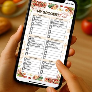 Phone Grocery PDF | Editable Mobile Shopping Checklist | Digital Food ...
