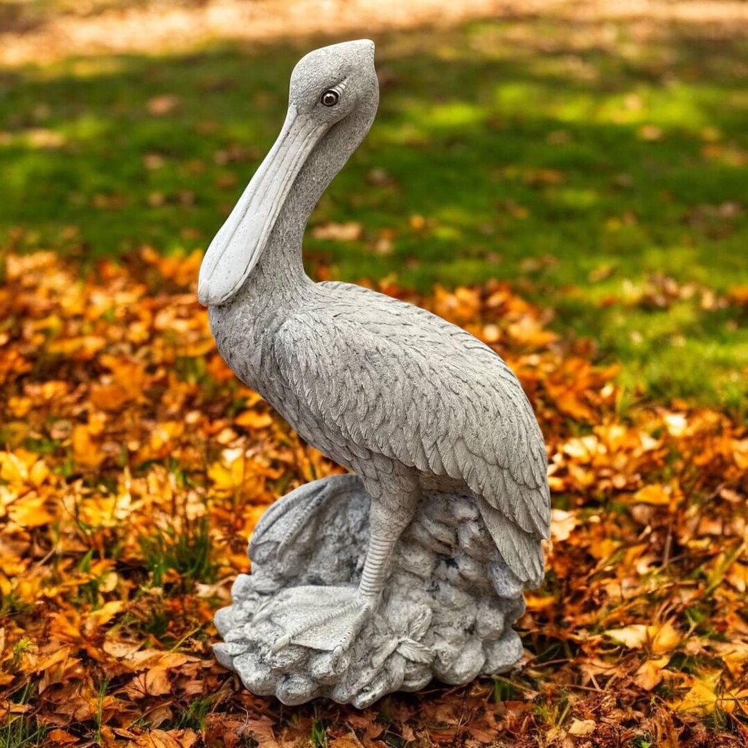 Painted Pelican Sculpture Garden Bird Pelican Figure Concrete Bird ...