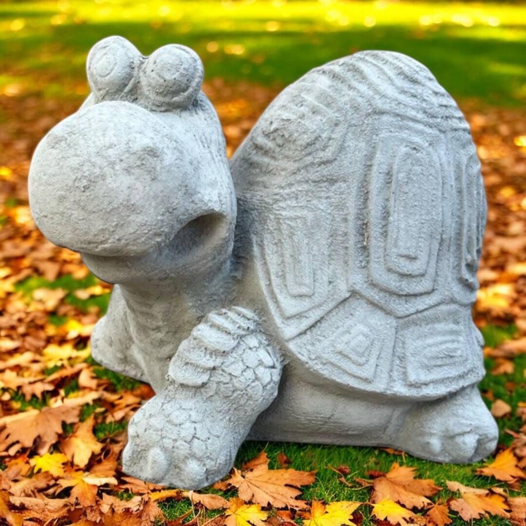 Turtle Statue Bug Eyed Tortoise Sculpture Wild Animal Figure Concrete ...