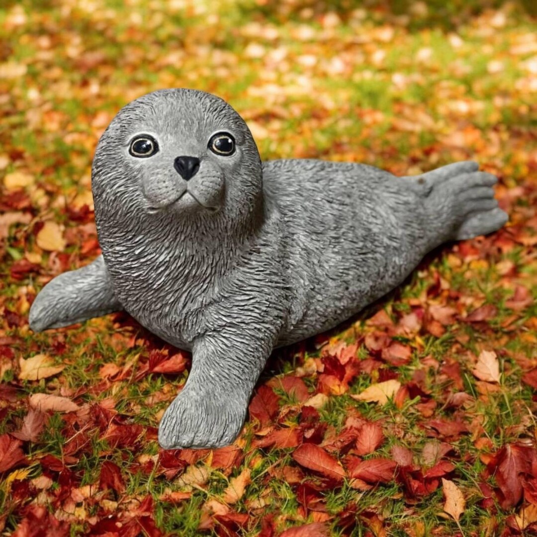 Ocean Seal Figurine Laying Seal Pup Statue Detailed Seal Sculpture ...