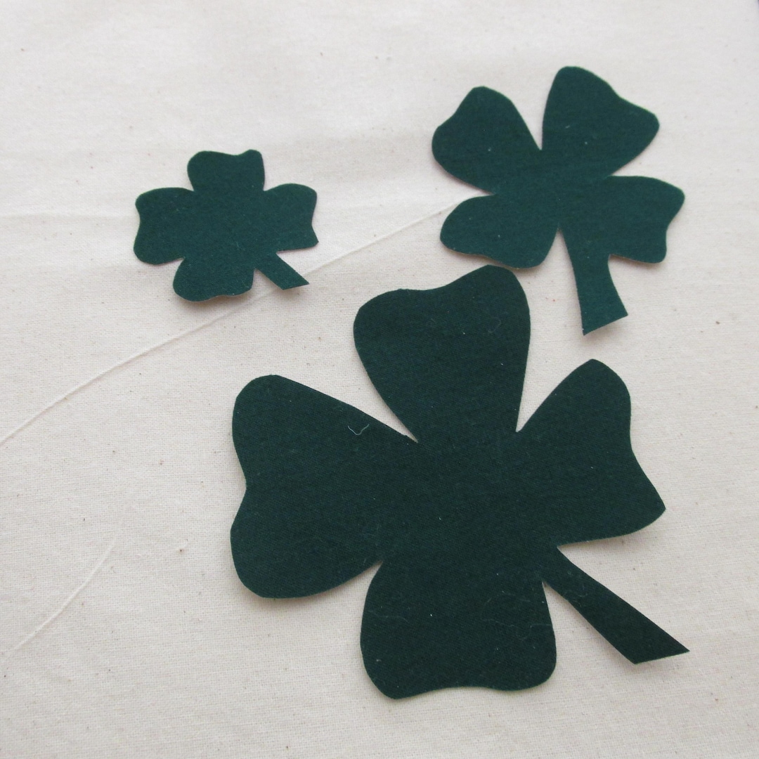 Green Clover Iron on Appliques: Irish Shamrock Patches (set of 3) - Etsy