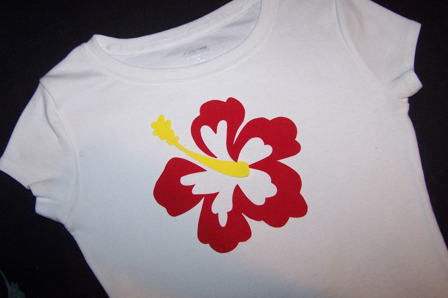 Hibiscus Flower Iron on Parch Fabric Applique, Pink, Red, Purple ...