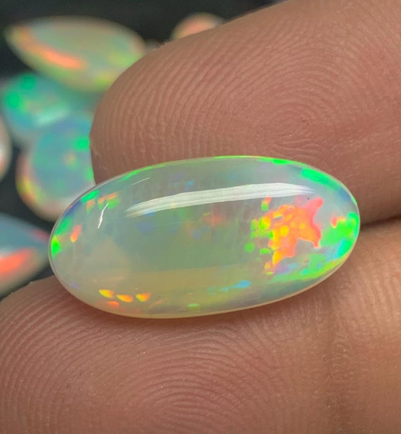 Honeycomb Pattern Ethiopian Opal Cabochon: Oval Shape Opal Gemstone for ...